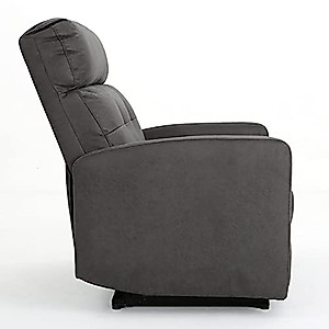 GDFStudio Hana Plush Cushion Tufted Back Loveseat Recliner (Microfiber/Slate)