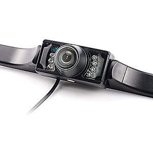 GTP Vehicle Rear View Backup Camera Wide Viewing Angle License Plate Mount Parking Assist Kit - Waterproof High Definition Color w/ 7 Infrared Night Vision LED Universal Car Truck Parking Camera