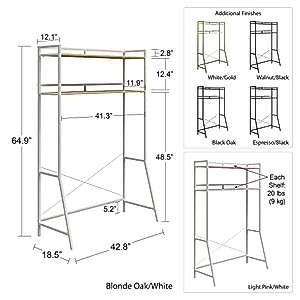 Novogratz Beverly Over-The-Bed Storage for Twin & XL Twin Beds, Black Oak