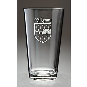 Kilkenny Irish Coat of Arms Pint Glasses - Set of 4 (Sand Etched)