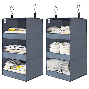 GRANNY SAYS Bundle of 2-Pack Hanging Organizer for Closet & 2-Pack Closet Storage Bins