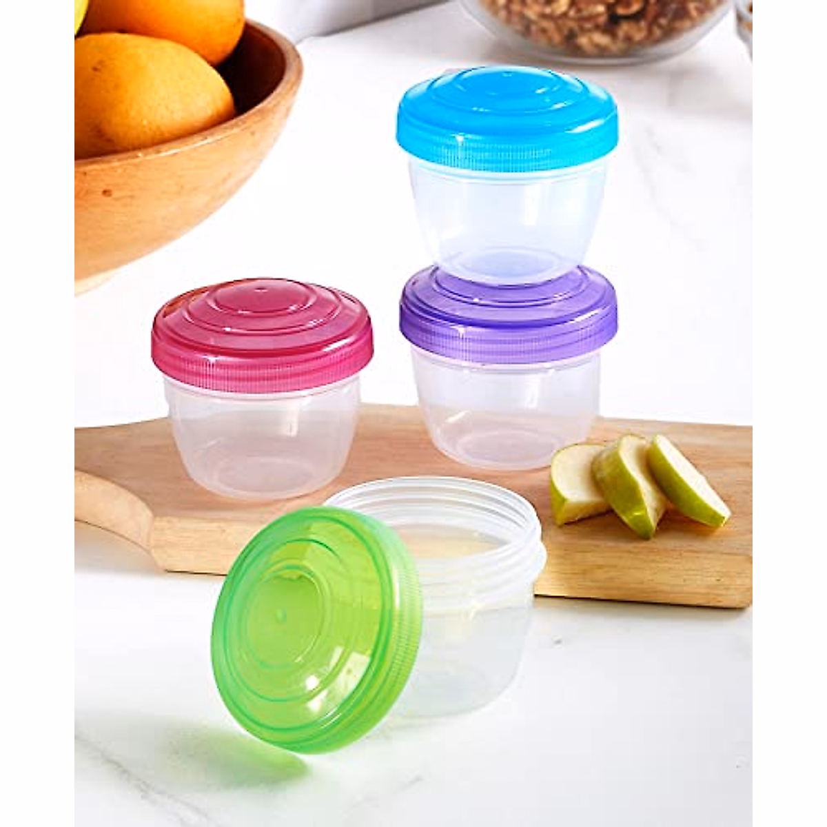 Fresh Fare Twist-Top Snack Containers - Small Food Storage - Set of 4