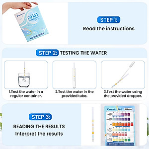 16 in 1 Drinking Water Test Kit, 110 Water Test Strips, Well and Tap Water, Aquariums, Swimming Pools, A Lot of Detection Content