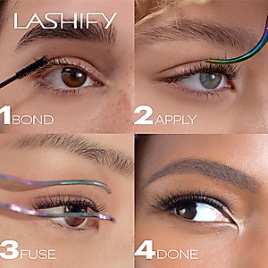 Lashify Curl 12mm Gossamer DIY Eyelash Extensions Refill, Black, Easy False Eyelashes for a Natural Look