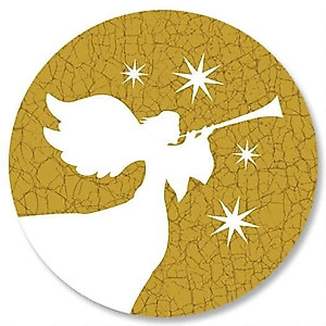 Star Christmas Envelope Seals - Set of 72, Gold Angel Christmas Sticker Seal, Faith