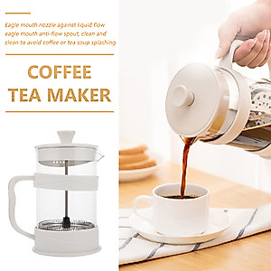 DOITOOL Coffee Pot Coffee Machine Maker Pitchers Press Tea Filter Glass Beverage Glass Coffee Tea Maker Espresso Cold Water Large Glass Pitcher Kettle Travel Concentrate White Plastic
