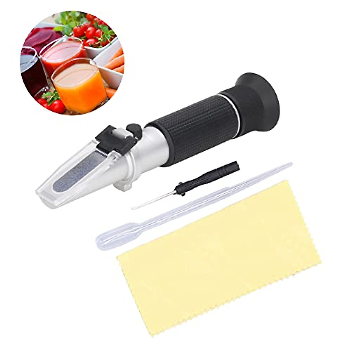 Refractometer, Auto Temperature Compensation 032% 1.000-1.130 Dual Scale Wide Application High Accuracy Refractometer Meter for Brewing