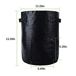 DAIKOYE 4-Pack 10 Gallons Grow Bags Potato Planter Bag with Access Flap and Handles for Harvesting Potato, Carrot, Onion, Tomato and Vegetables