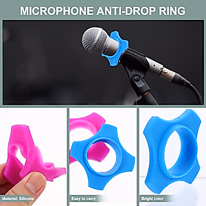 Microphone Accessories Rubber Handheld Microphone Rolling Protection Ring Anti- rolling Shakeproof Mic Protector For KTV Karaoke Random Color 10Pcs Mic Case
