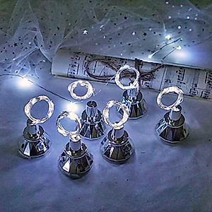 Solar Wine Bottle Lights, 10 Pack Diamond Cork Lights, 20 LED Outdoor Waterproof Fairy String Lights for Garden Wedding Patio（Cool White）