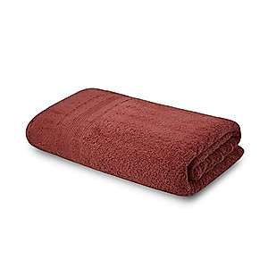 Textila 100% Cotton Terry Bath Sheet - Jumbo Size 40x70 Inches, Ultra Soft and Absorbent, Cranberry Color - Pack of 1 Luxury Oversized Towel for Spa, Hotel, Gym, and Home Use