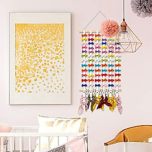 ALinmo Bow Holder for Girls Hair Bows, Bow Hanger for Baby Girl Hair Accessories, Head Band Holder Wall Hanging Decor, Bow Organizer for Baby Girls Room, Nursery, Ornament Gift