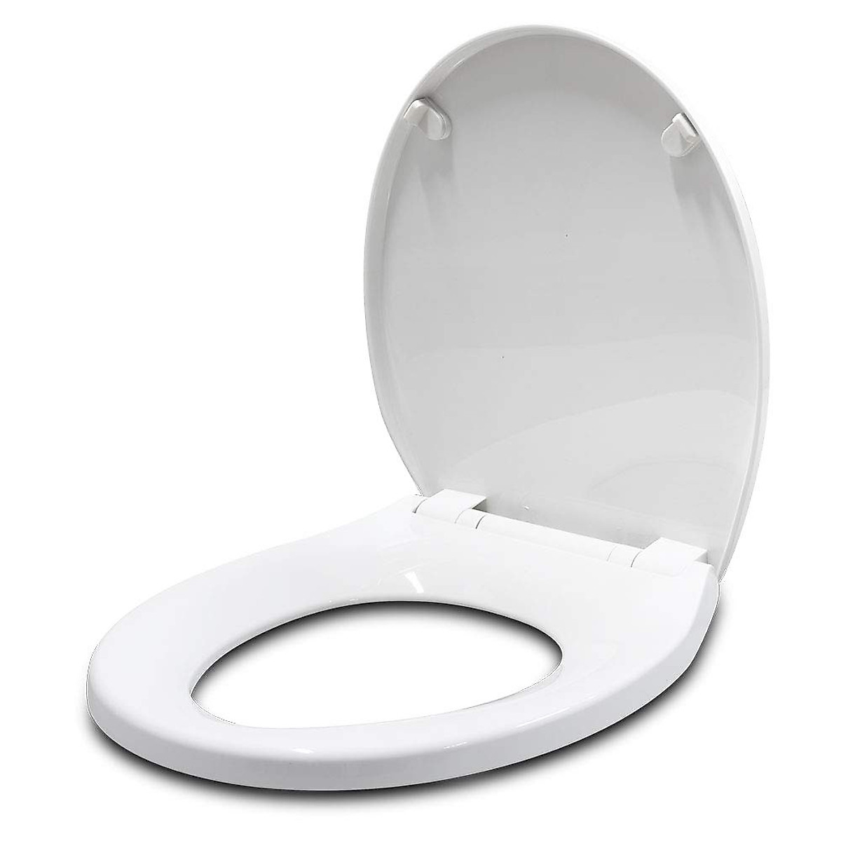 Toilet seat Round, Slow Close, Never Loosen and Easily Remove, Plastic, White