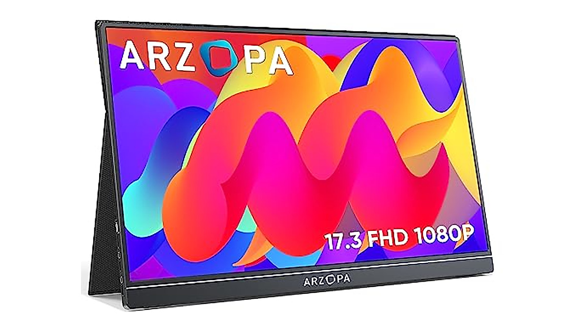 ARZOPA Portable Monitor - 17.3'' 1080P FHD Multi-Device Screen
