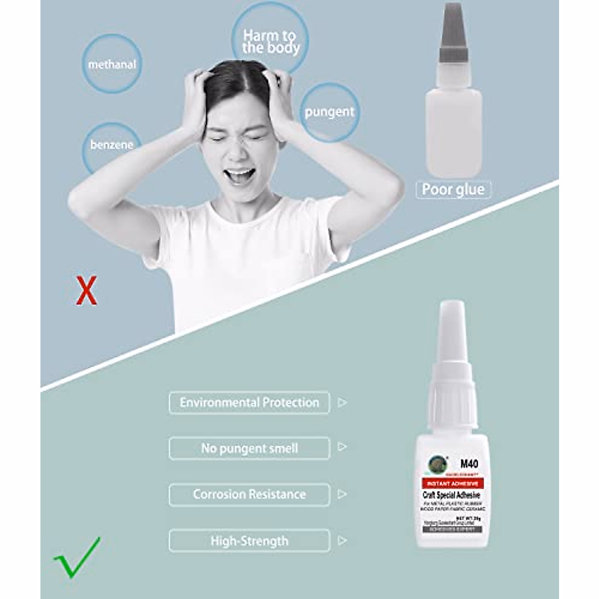 20g Craft Glue, Glue for Model, Instantly Strong Adhesive for bonding Metal, Plastic, Rubber, Wood, Leather, DIY Craft, Scrapbooking, Card Making, Photo, Toy, Model, Decor, Crystal