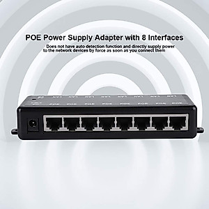 8 Port PoE Injector All in One DC12V-48V 8 Interfaces Passive Adapter Power Over Ethernet Module Injector