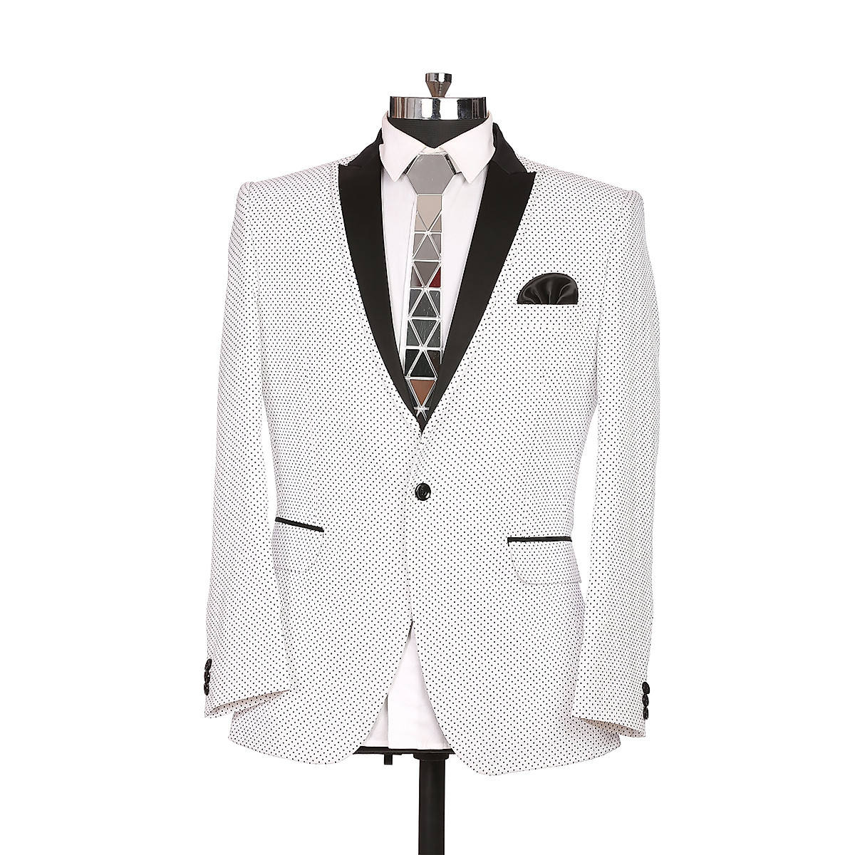 Silver Mirror Diamond Tech Tie