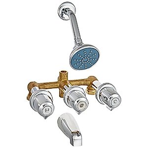 Gerber Plumbing Tub & Shower Set Three Handle Chrome