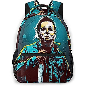 Mi-Cha-El_Myers Horror Movies Backpack Large Capacity Unisex Multifunctional Fashion SchoolBag For Teen Boys Girls
