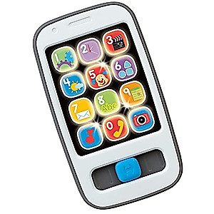 Fisher-Price Baby Learning Toy, Laugh & Learn Smart Phone, Electronic Toy with Lights and Music for Babies and Toddlers, Gray