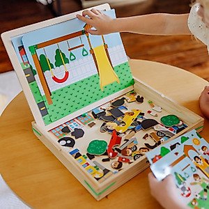 Melissa & Doug Wooden Magnetic Matching Picture Game With 119 Magnets and Scene Cards