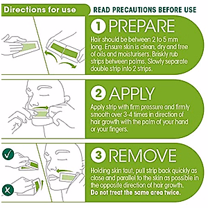 Nad's Facial Wax Strips - Hypoallergenic All Skin Types - Facial Hair Removal For Women - At Home Waxing Kit with 20 Face Wax Strips + 4 Calming Oil Wipes + Skin Protection Powder