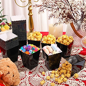 Jetec 450 Pcs Popcorn Boxes Mini Paper Popcorn Box Cardboard Popcorn Container for Party Black Popcorn Holder Disposable Candy Popcorn Bags for Birthday Wedding Decoration, 2.36 x 2.99 x 4.17 Inches
