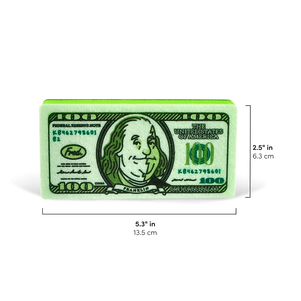 Genuine Fred, Dirty Money, Kitchen Sponges, Set of 2, Green (5286467)