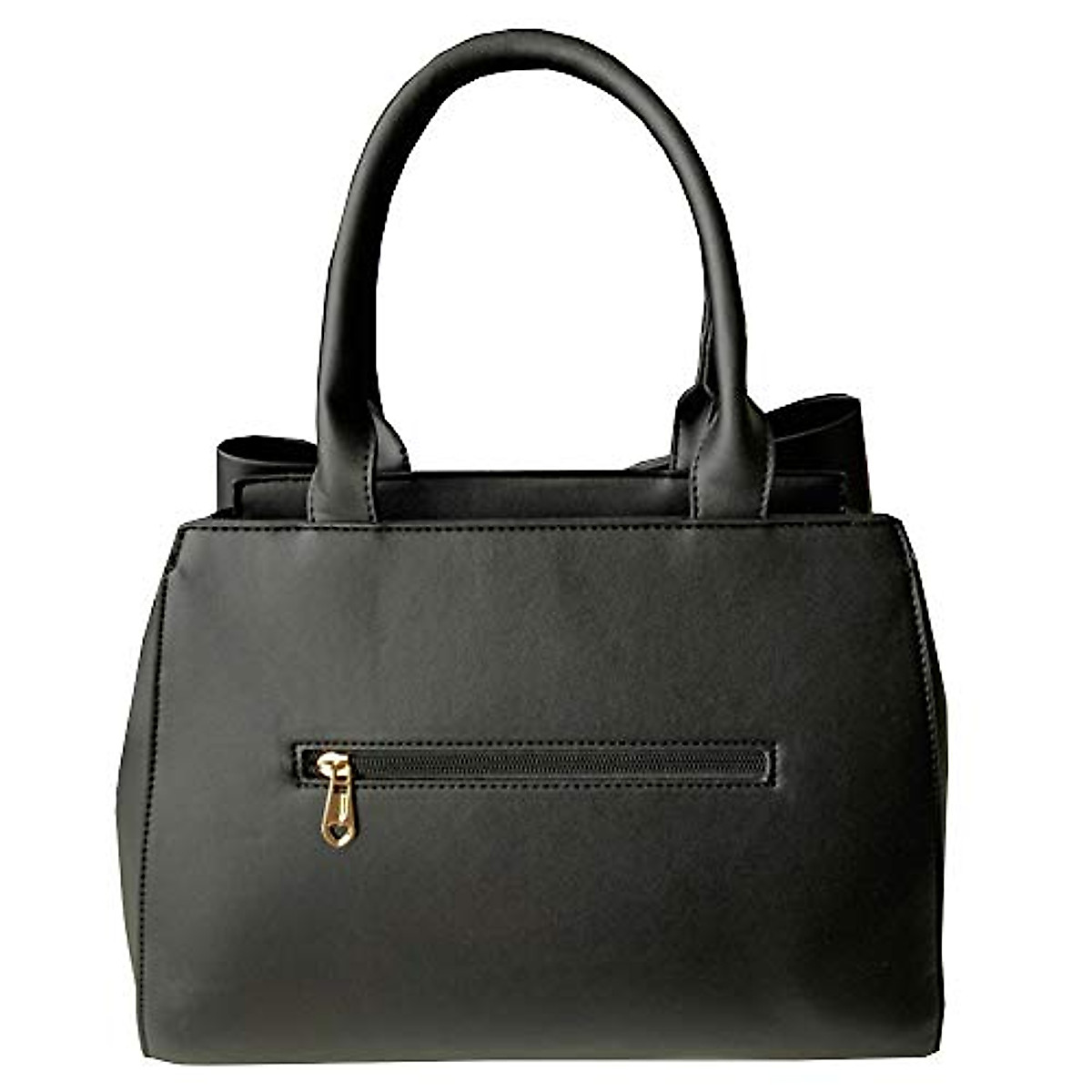 Rullar Women 2Pcs Handbag Set Bow-Knot Satchel Top-handle Crossbody Bag Tote Wallet Purse with Heart Pendant Black