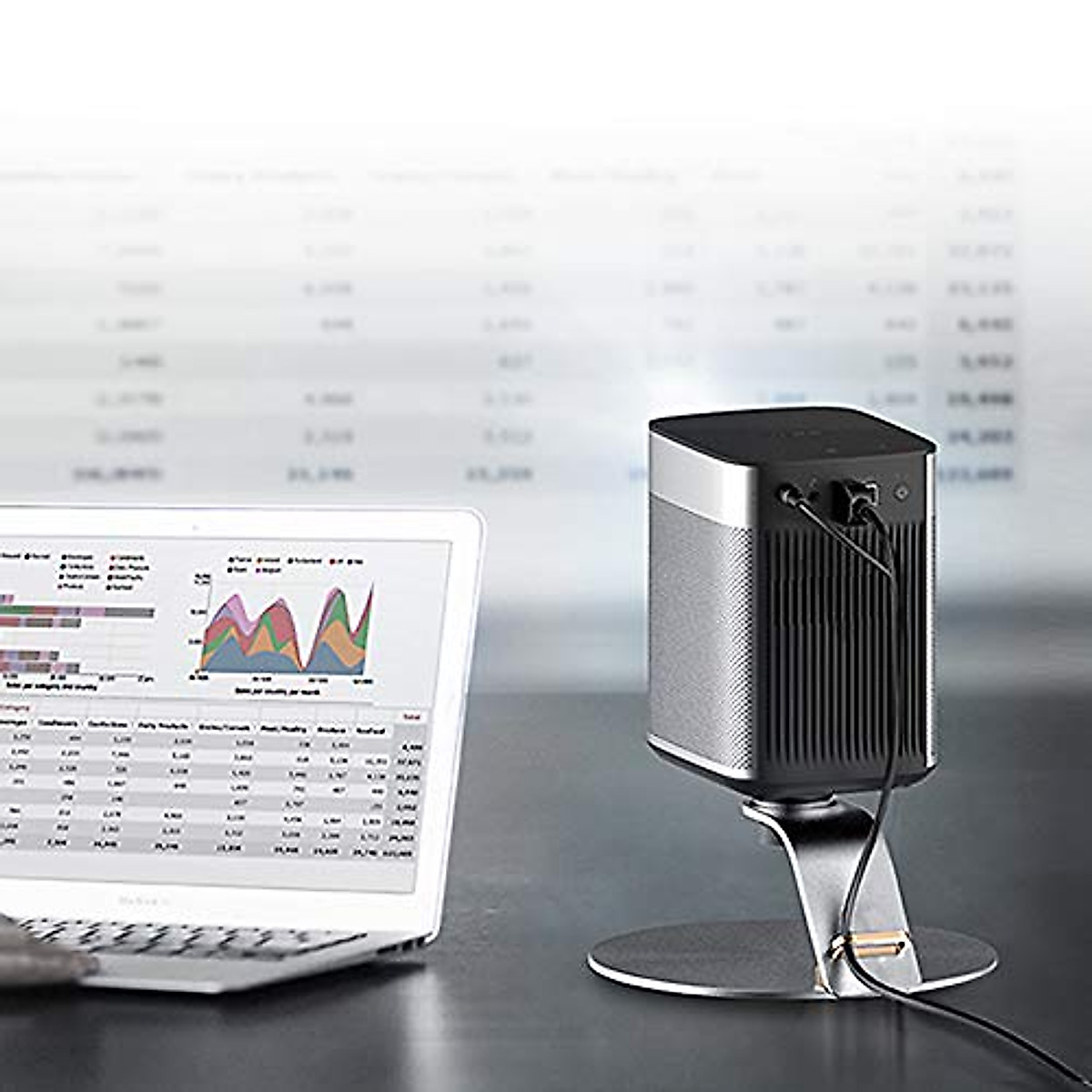 XGIMI Desktop Stand Pro & Tripod Fugetek for Horizon, Horizon Pro, Halo+, Mogo, Mogo Pro, Zinc Alloy Material, Non Skid Tripod, 360 Degree Rotation, 12 Degree Adjustable Pitch Angle