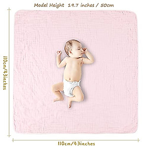 HardNok Muslin Baby Blanket for Newborn 6 Layer Pure Cotton Receiving Blankets, Breathable and Lightweight, Super Soft Multi-use Blanket for Boys and Girls in All Seasons. (Pink)…
