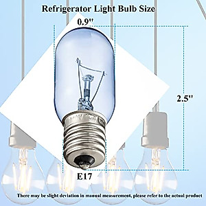 297048600 241552802 AP3770086 1056577 AH976993 EA976993 PS97699 Refrigerator Light Bulb Compatible with Frigidaire Kenmore Whirlpool KitchenAid Electrolux Refrigerators T8 E17 40Watt Light Bulb,2 pack