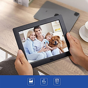 8 Inch Digital Photo Frame,Digital Picture Frame with 1024 x 768 HD IPS Display, USB and SD Card Slots and Remote Control(08" XM)