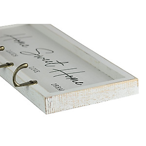 Windy Hill Collection 15" x 8" x 2" Home Sweet Home White 4 Hooks Holder Rack Wall Mounted Sign 107140