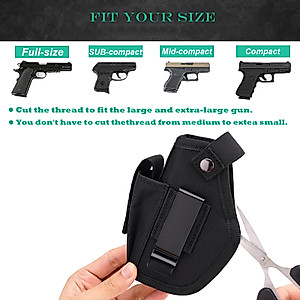 TACWINGS Universal Concealed Carry Gun Holsters for Men/Women,IWB/OWB 380 9mm Holsters for Pistols,Fits Glock 19,17,23,26,43- S&W M&P Shield/ 40/45 /, Similar Handguns