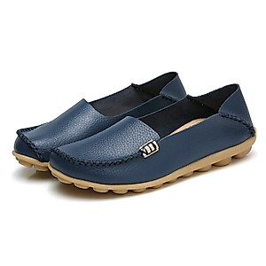 VenusCelia Women's Natural Comfort Walking Flat Loafer(8 M US,Navy)