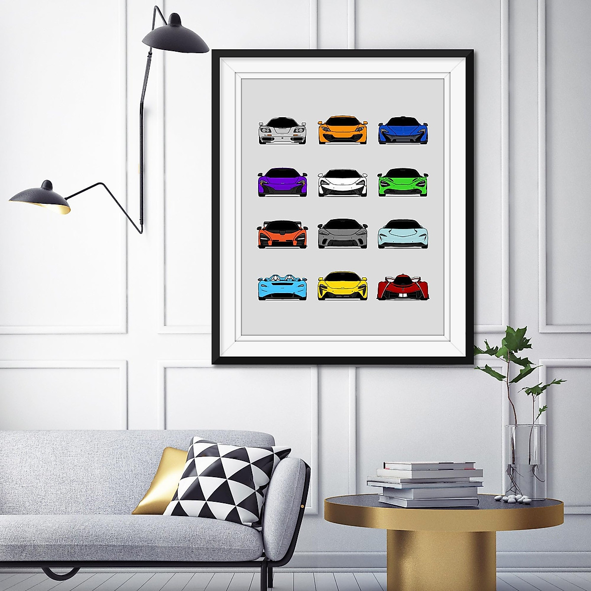 Custom Car Posters History of McLaren Generations Print Wall Art Handmade Decor of the Evolution of McLaren Automotive (MP4-12C,650S, 720S, Senna, GT) - 8x10" Satin Print (Unframed)