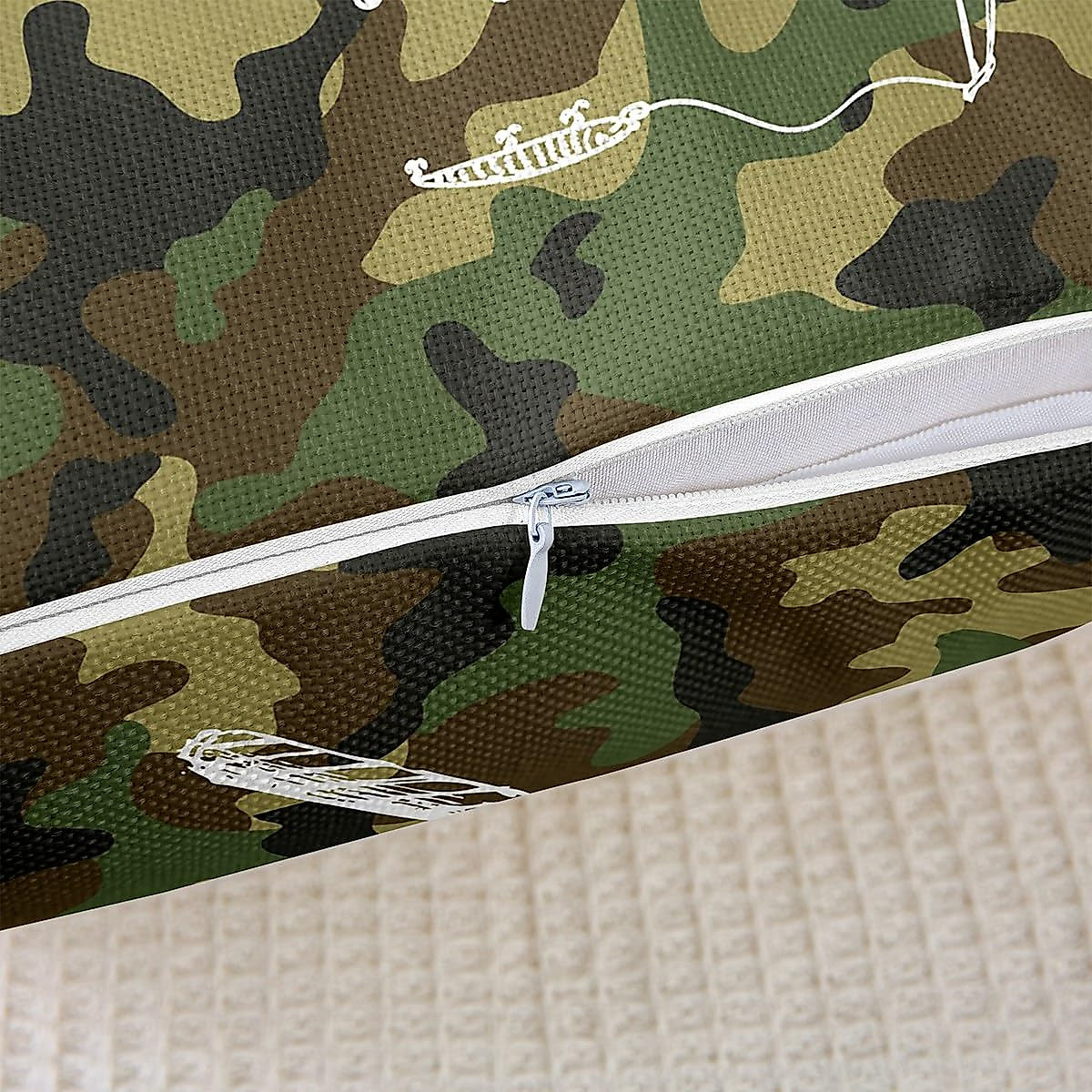 Camouflage Pillow Cases Cushion Covers 24"x24" Set of 2 Soft Camo Throw Pillow Covers for Kids Decor Fishing Decorative Throw PillowCases for Sofa Fisherman Fish Man Cushion Cases Bedroom Green