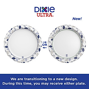 Dixie Ultra Paper Plates, 10 1/16 inch, Dinner Size Printed Disposable Plate, 172 Count (4 Packs of 43 Plates), Packaging and Design May Vary