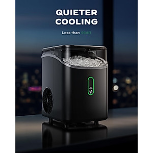 Silonn Nugget Ice Maker Countertop, Pebble Ice Maker with Soft Chewable Ice, One-Click Operation Ice Machine with Self-Cleaning, 34lbs/24H for Home,Kitchen,Office