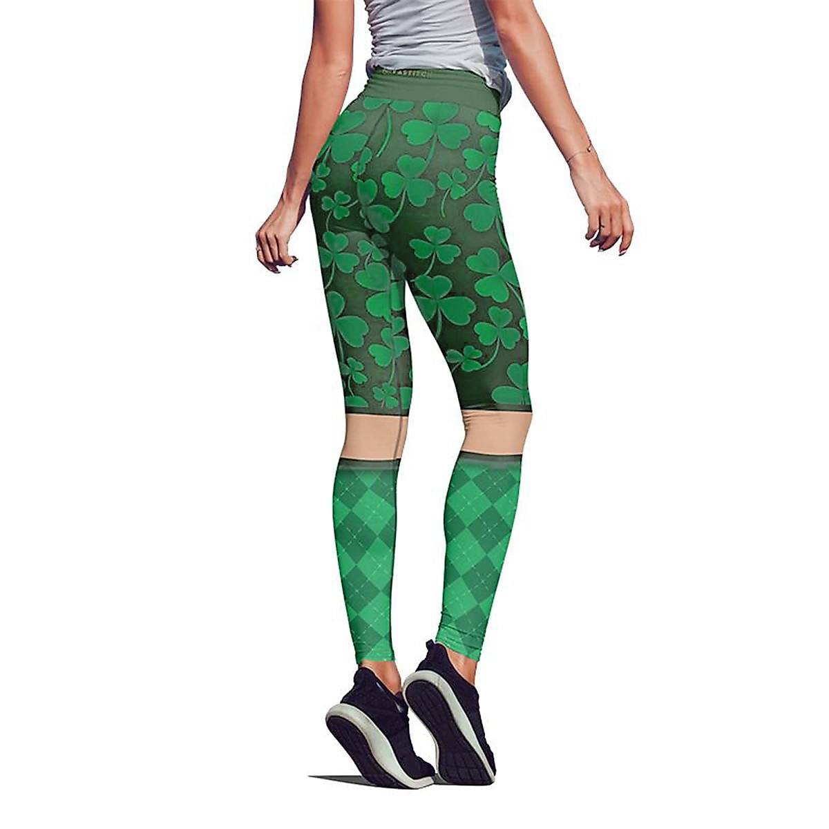 Bblulu Trendy Design Workout Leggings - Novelty Graphic Printed Cute Patterns Tights Slimming Full-Length Yoga Pants