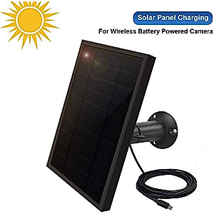 5W Solar Panel for Wireless Outdoor Security Camera, Continuously Power for Rechargeable Battery Camera,IP65 Waterproof Metal Shell, 5V USB Solar Panel with Micro USB Port (Solar Panel)
