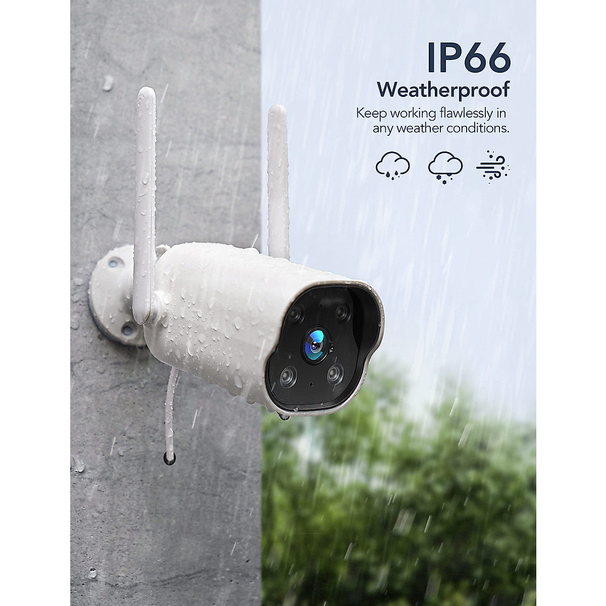 GNCC 2K Outdoor Camera for Home Security, 3MP WiFi Security Camera, Motion Detection Siren, 2K Night Vision, IP65 Waterproof, 2.4Ghz WiFi,SD&Cloud Storage, APP Remotely Control, T1Pro