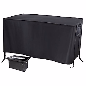 Saking Fire Table Cover Rectangular 44 x 32 x 23 inch - Waterproof Windproof Anti-UV Heavy Duty for Patio Furniture Gas Fire Pit