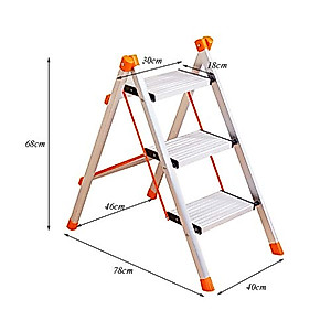 PENGJIE Folding Ladder Step Stool Ladder Stool 3 Step Folding Heavy Duty Steel Aluminum Alloy Portable Anti Slip Mat Tread Compact 150 Kg Capacity
