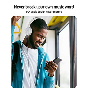 AINOPE Aux Cables [2-Pack/8.2ft], 90°Angled 3.5mm Aux Cord[Hi-Fi Sound, Nylon Braided] Male to Male Stereo Audio Cables Compatible with Car, Studio, Recorder, Smartphone- Grey