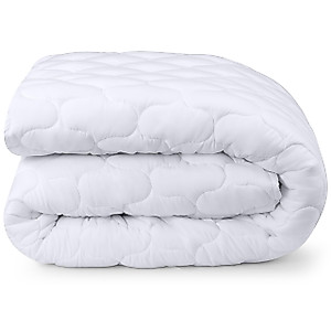 Utopia Bedding Quilted Fitted Waterproof Queen Mattress Protector, Mattress Pad Stretches up to 16 Inches Deep, Elastic Fitted Mattress Cover Mattress Topper (White)