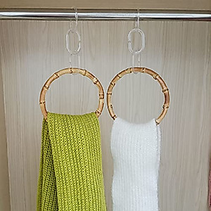 2-Pack Handmade Bamboo Ring Scarf Hangers for Closet ,Belt Scarf Tie Organizer Holder