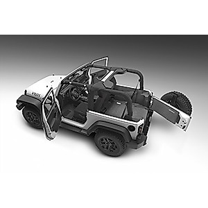 Bedrug - Jeep Cargo Kit | 2007 - 2010 Jeep Wrangler JK 2 Door, Cargo Liner w/ Tailgate & Tub Liner | Grey - 5 pc. | BRJK07R2