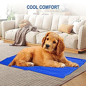 Yaureozi Dog Cooling Pad, Pet Gel Cooling Pad, No Refrigeration or Electricity Needed, Summer Pet Ice Pad for Kennels, Crates and Travel 19.7 X 25.6 Inch